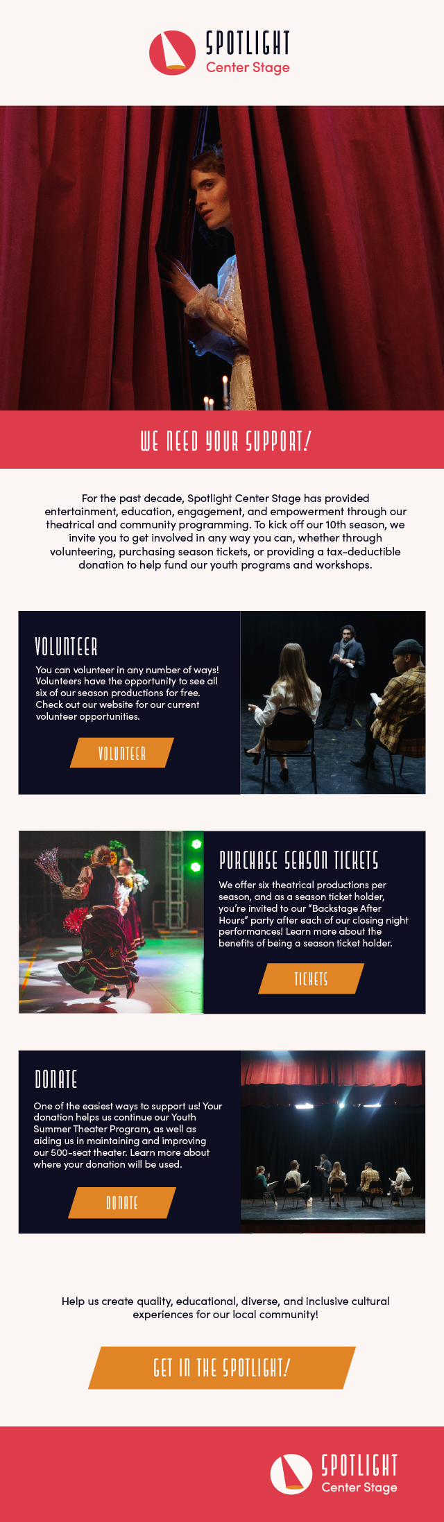Spotlight Center Stage Email Layout - Starshard Design